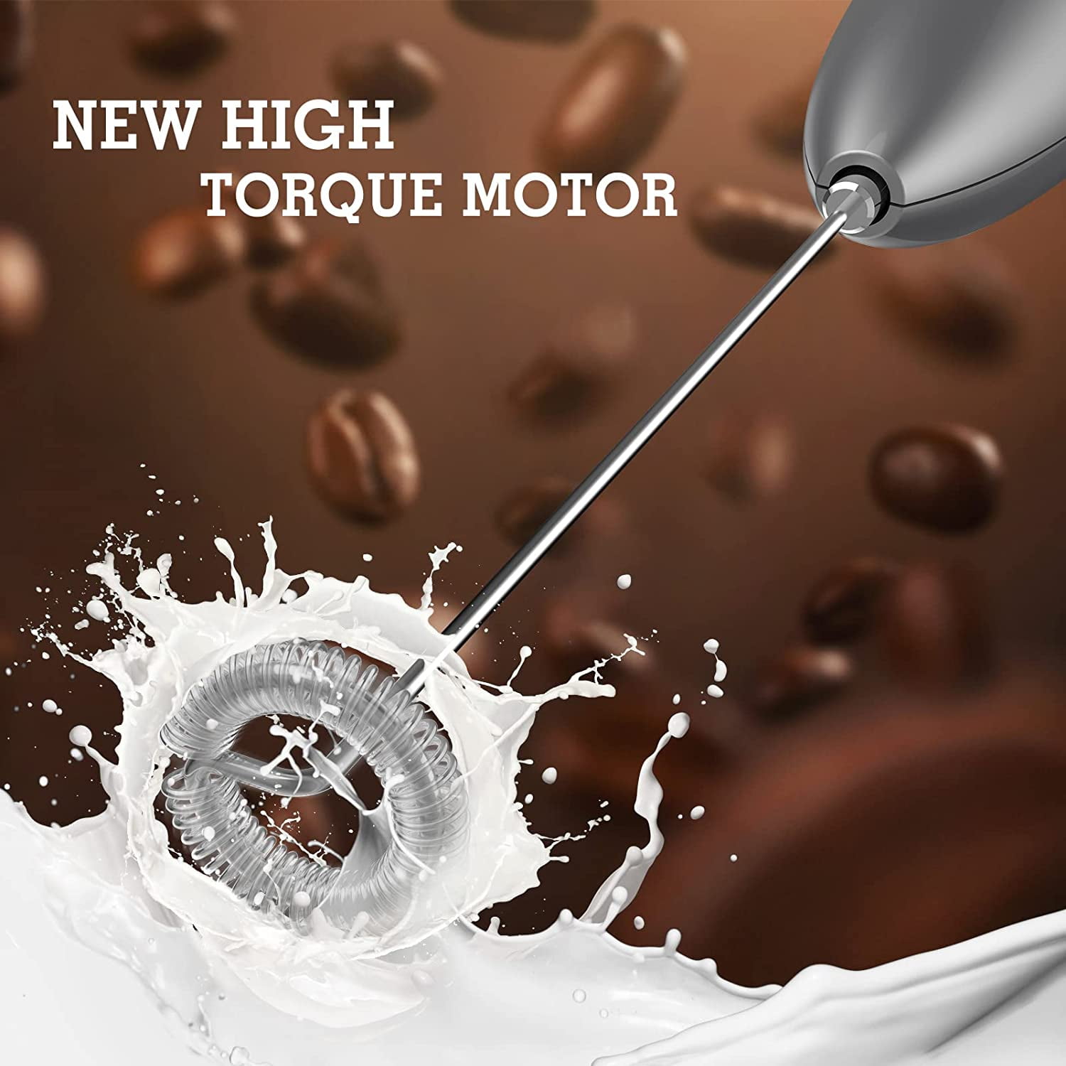 Handheld Battery Milk Frother, Sale, Electric Foam Maker with Stainless ...