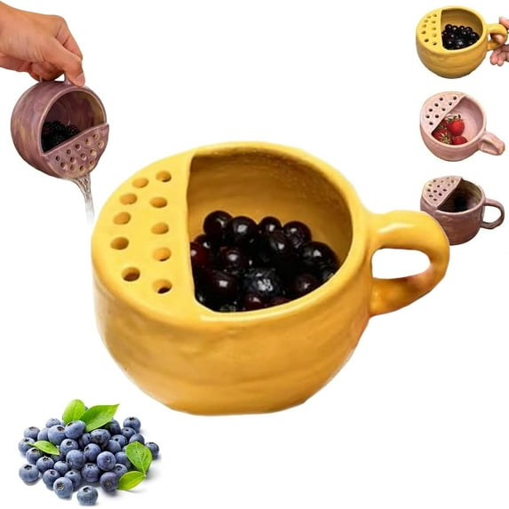 Handheld Berry Filter Cup Berry Strainer, 2026 New One-Handed Fruit ...