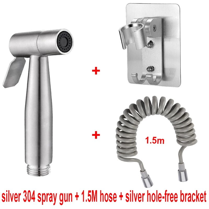 Handheld Bidet Sprayer Set 304 Stainless Steel Spray Gun Shower ...