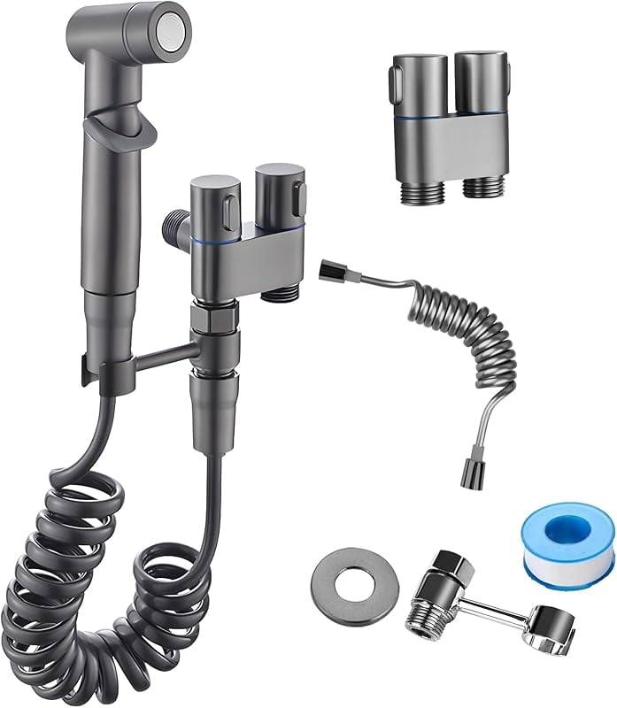 Handheld Bidet Sprayer for Toilet,1-In-2-Out Dual Control Valve,Mini ...