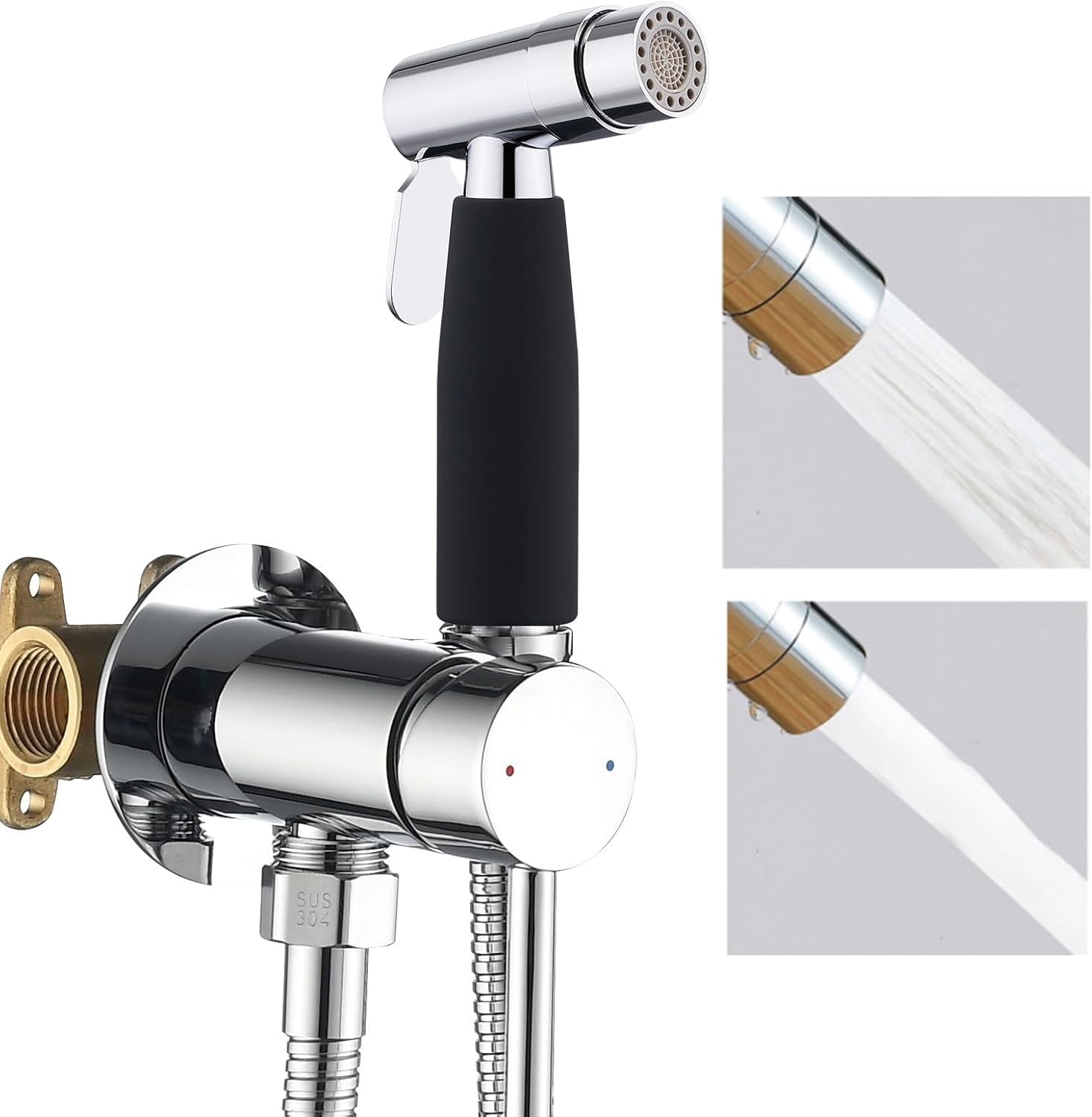 Handheld Bidet Sprayer for Toilet, Hot and Cold Water Mixed Wall Mount ...