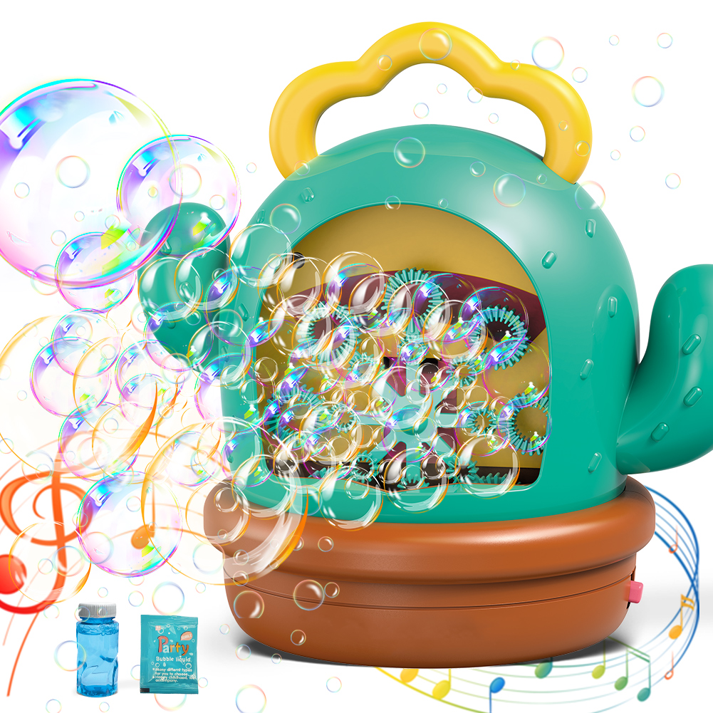 Handheld Cactus Automatic Bubble Machine For Kids With Lights And Music ...