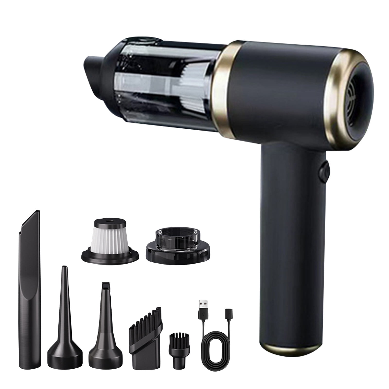 Handheld Car Vacuum Cleaner 6-In-1 Portable Cordless Vacuum Set Mite ...