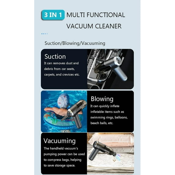 Handheld Car Vacuum Cordless Small Portable High Power Mini Vacuum ...