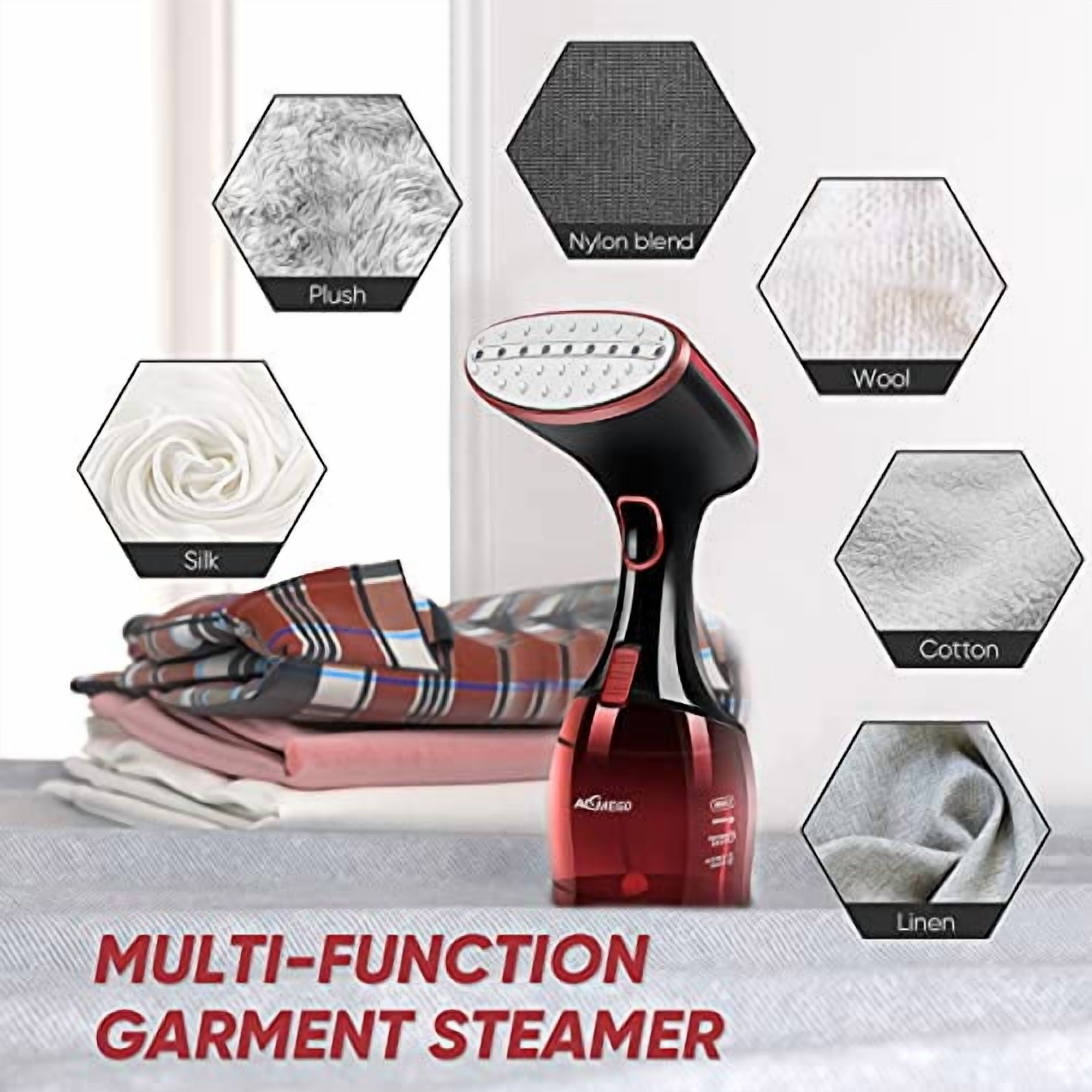 Handheld Clothes Steamer | 2-in-1 Fabric Wrinkle Remover - Travel ...