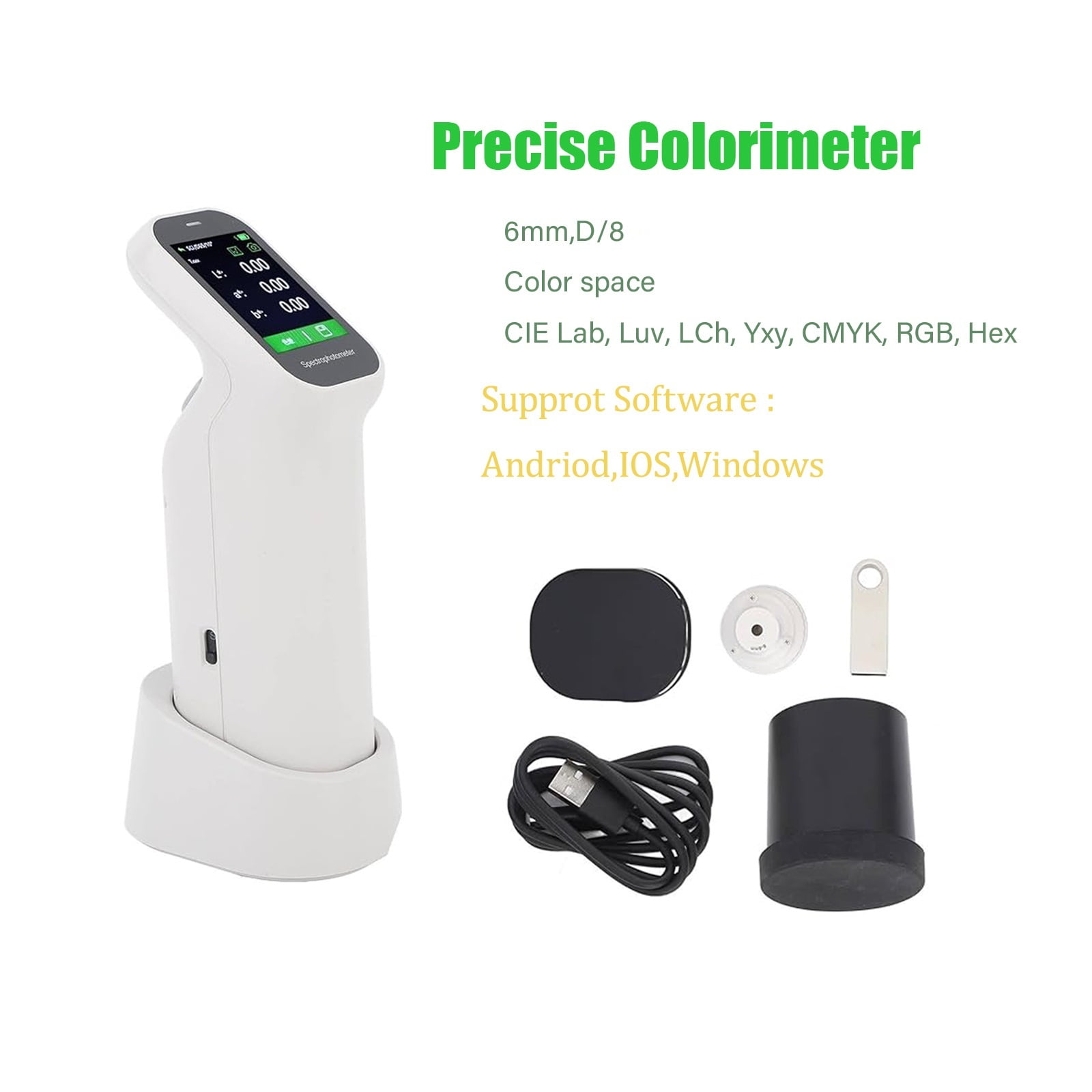 Handheld Colorimeter, Precise Color Analyzer. 6mm Color Difference ...