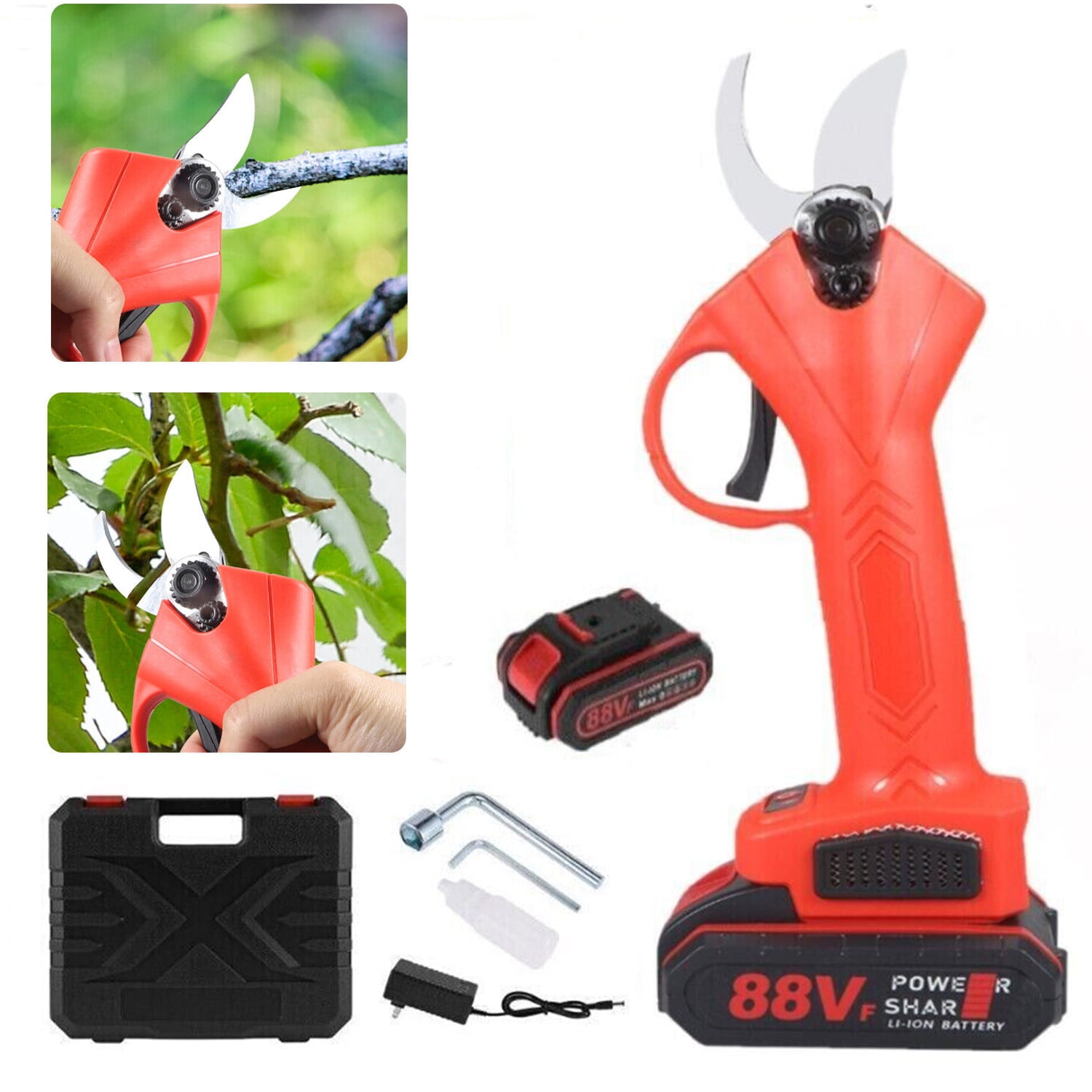 Handheld Cordless Pruning Shears Battery Powered, 88V Branch Scissors ...