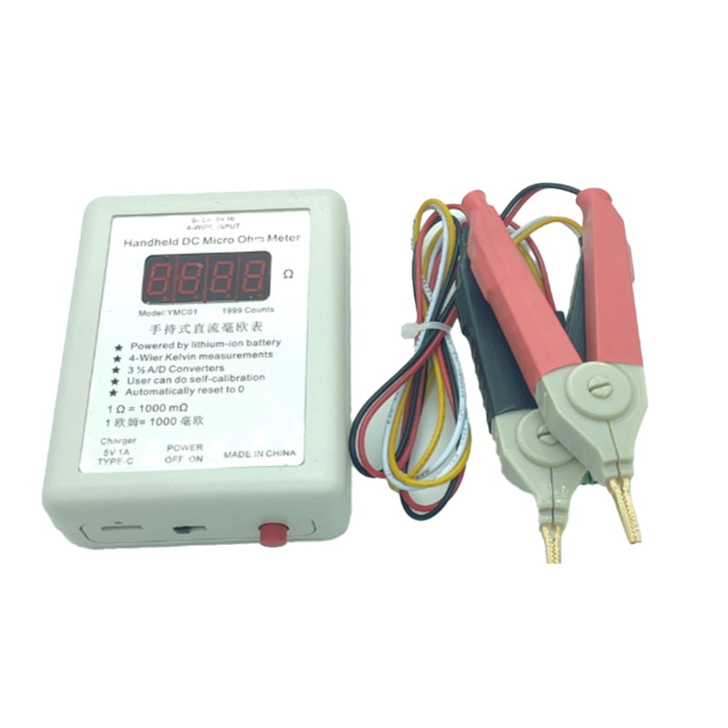 Handheld DC Milliohmmeter Low Resistance Tester 0.01-19.99Ω Four Wire ...