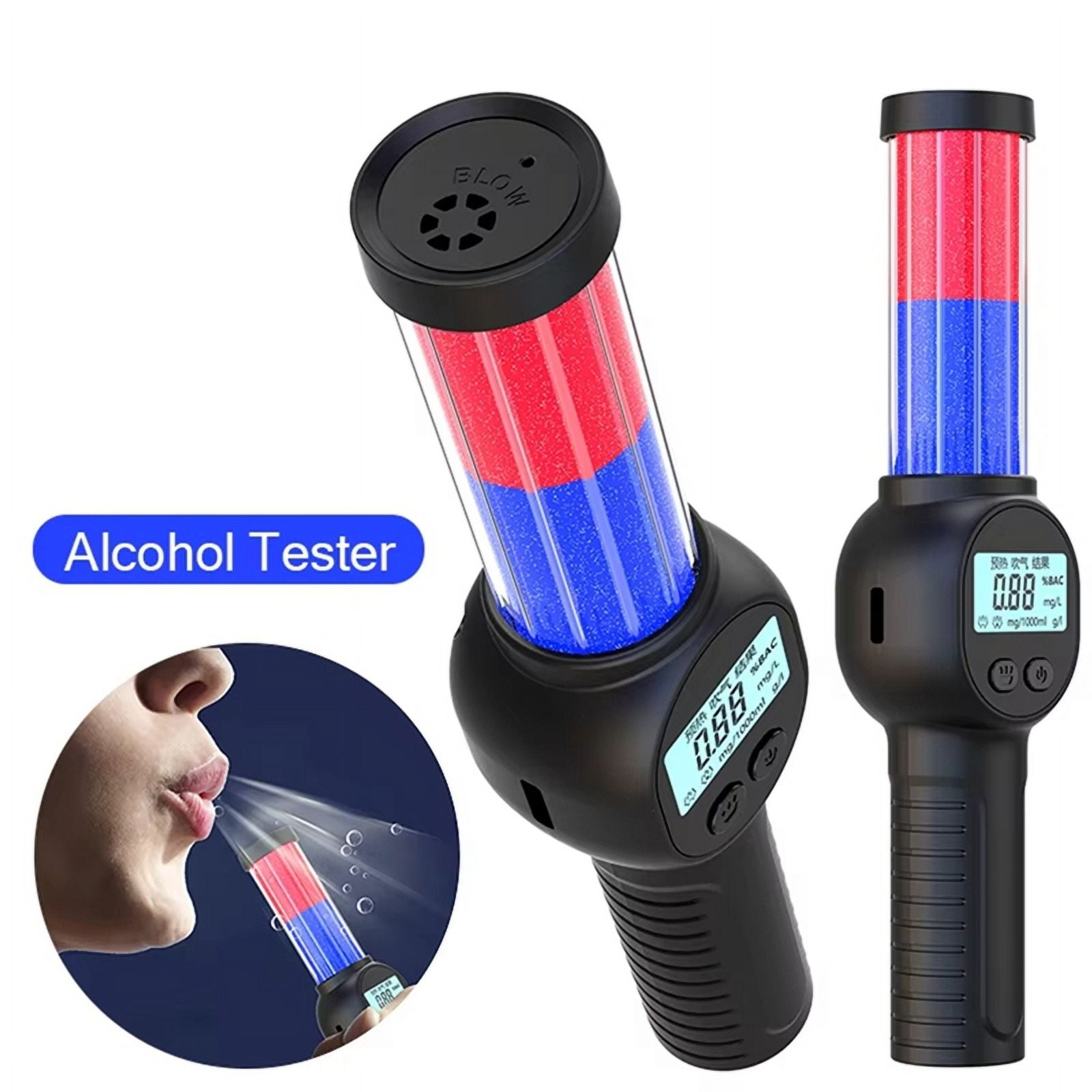 Handheld Digital Breathalyzer Rechargeable LCD Display Professional ...