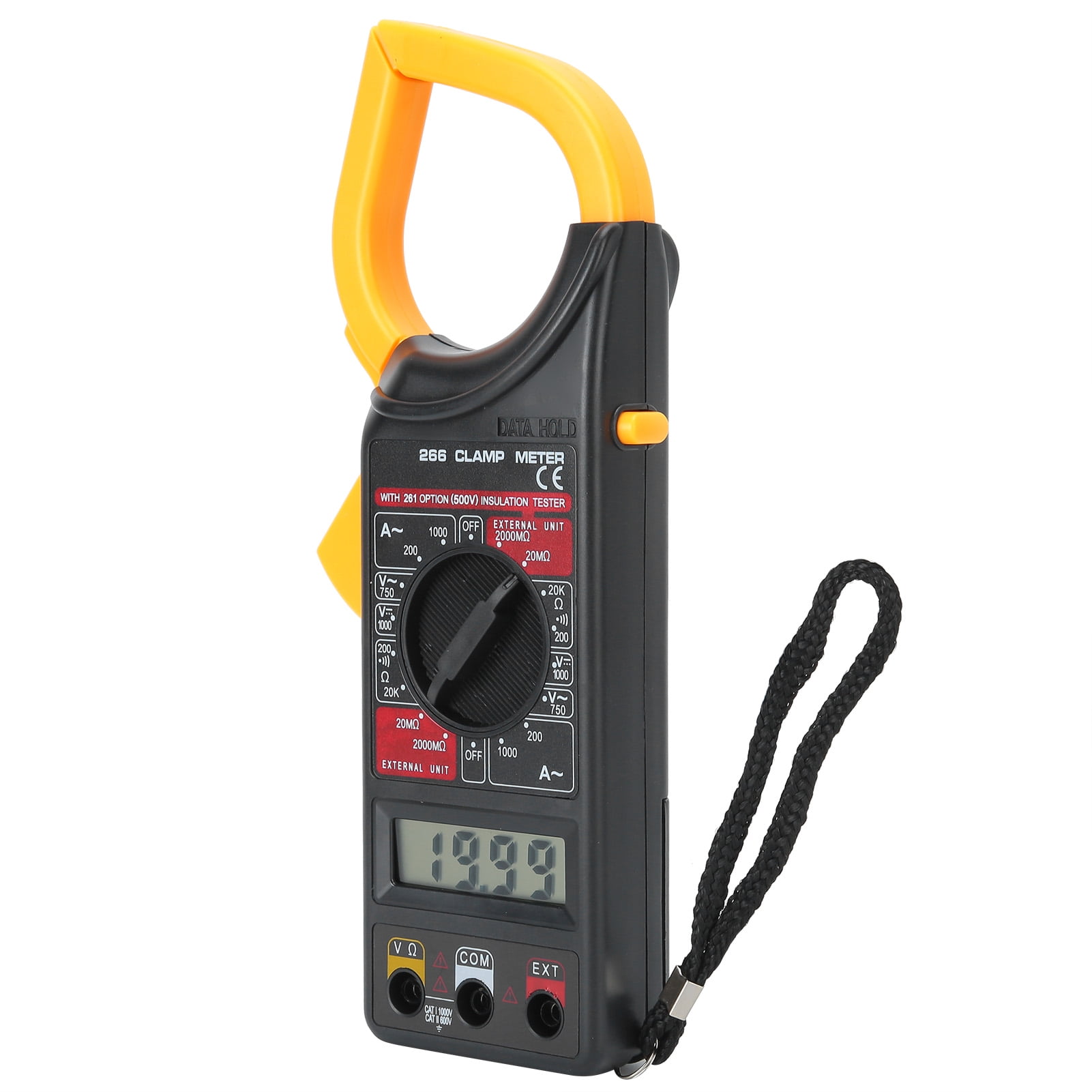 Handheld Digital Clamp Meter Ammeter Voltmeter Multimeter DT-266 ...