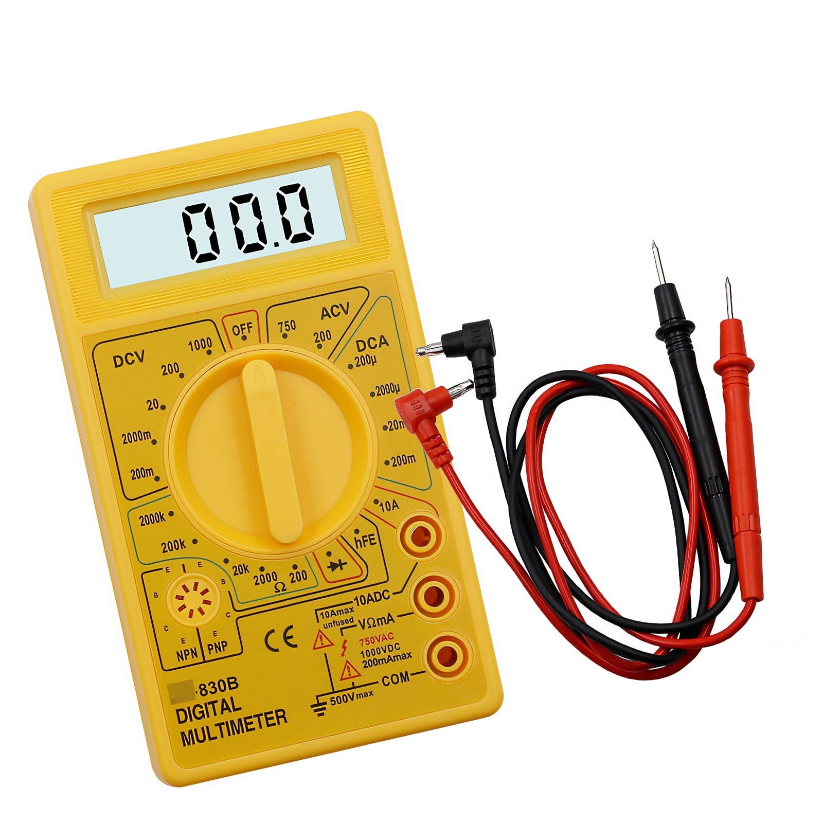 Handheld Digital Multimeter Digital Backlights Ammeter Voltmeter Ohms ...