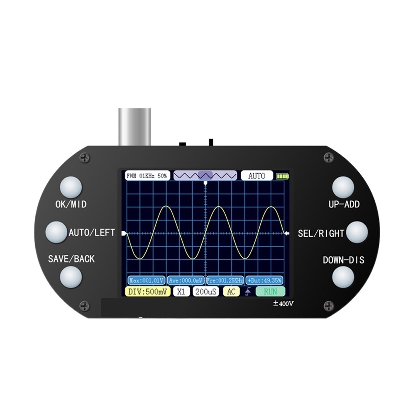 Handheld Digital Oscilloscope 2.5MHz Sample Rate 500KHz Bandwidth ...