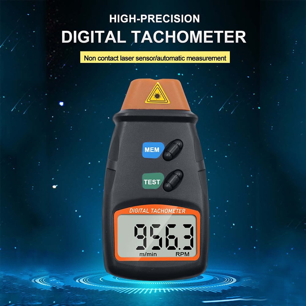 Handheld Digital Tachometer 2.5-99999RPM Non-contact Laser Rotation ...