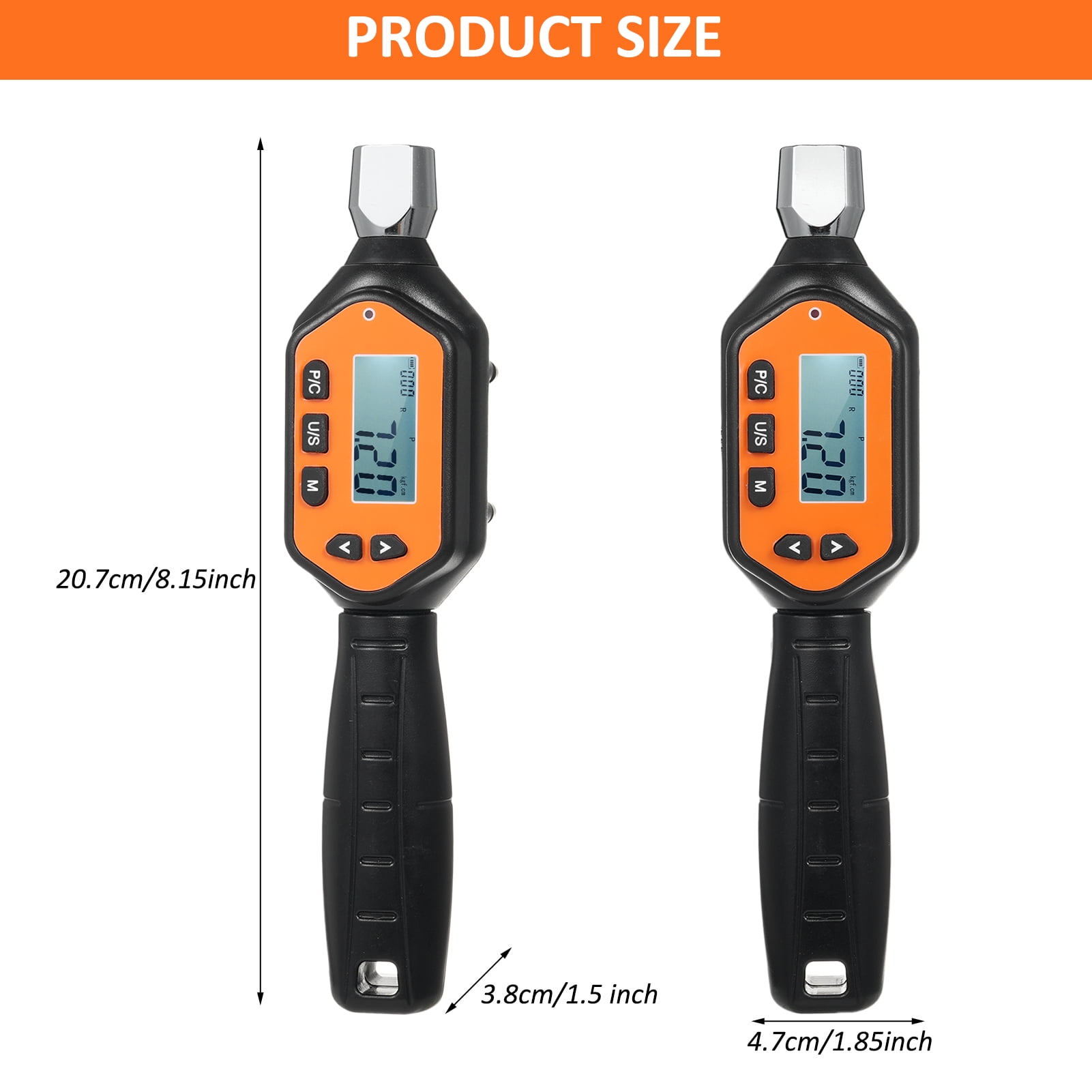 Handheld EWM-R-60 3/8'' Drive Mini Replaceable Head Digital Torque ...