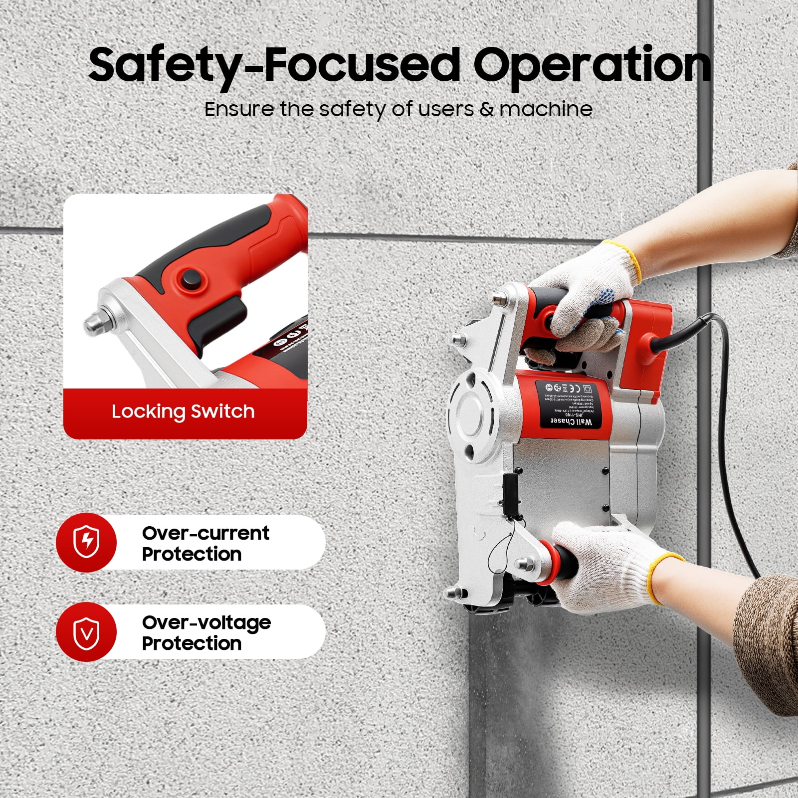 Handheld Electric Floor Wall Chaser Groove Concrete Slotting Cutting ...