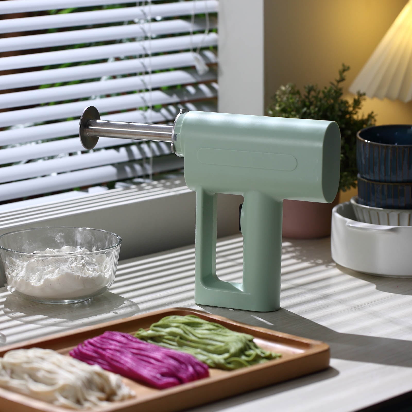 ALLYUU Handheld Electric Pasta Maker, 5-in-1 Cordless Pasta Maker ...