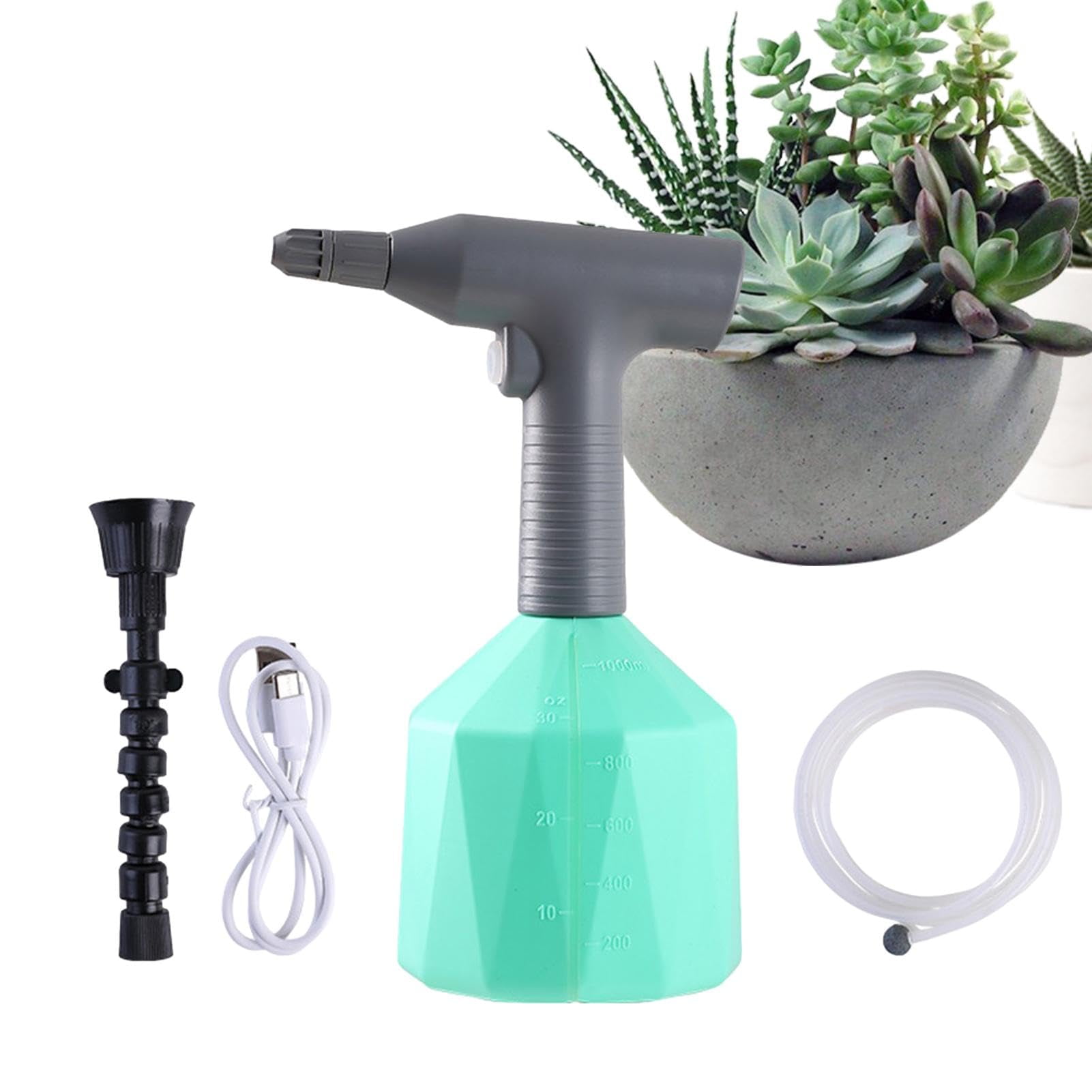 Handheld Electric Watering Can | 1L Automatic Watering Can with 8.2ft ...