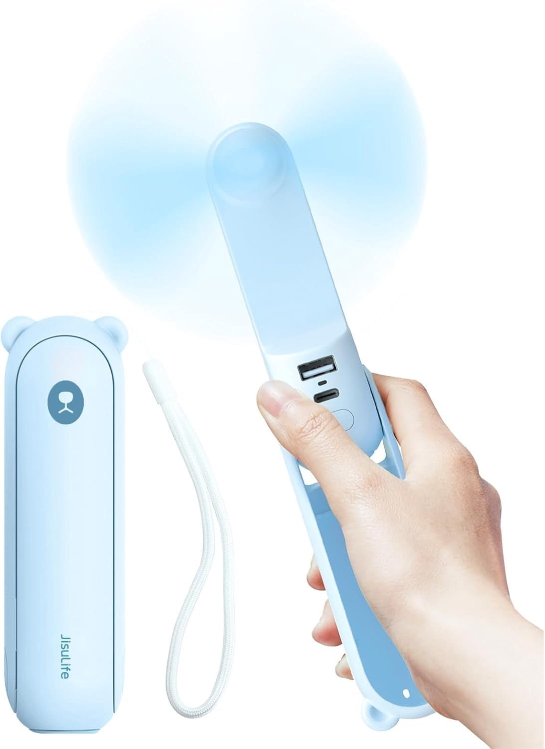Handheld Fan With 4500 MAh Powerbank Max 37 Hours Runtime,Pocket Fan ...