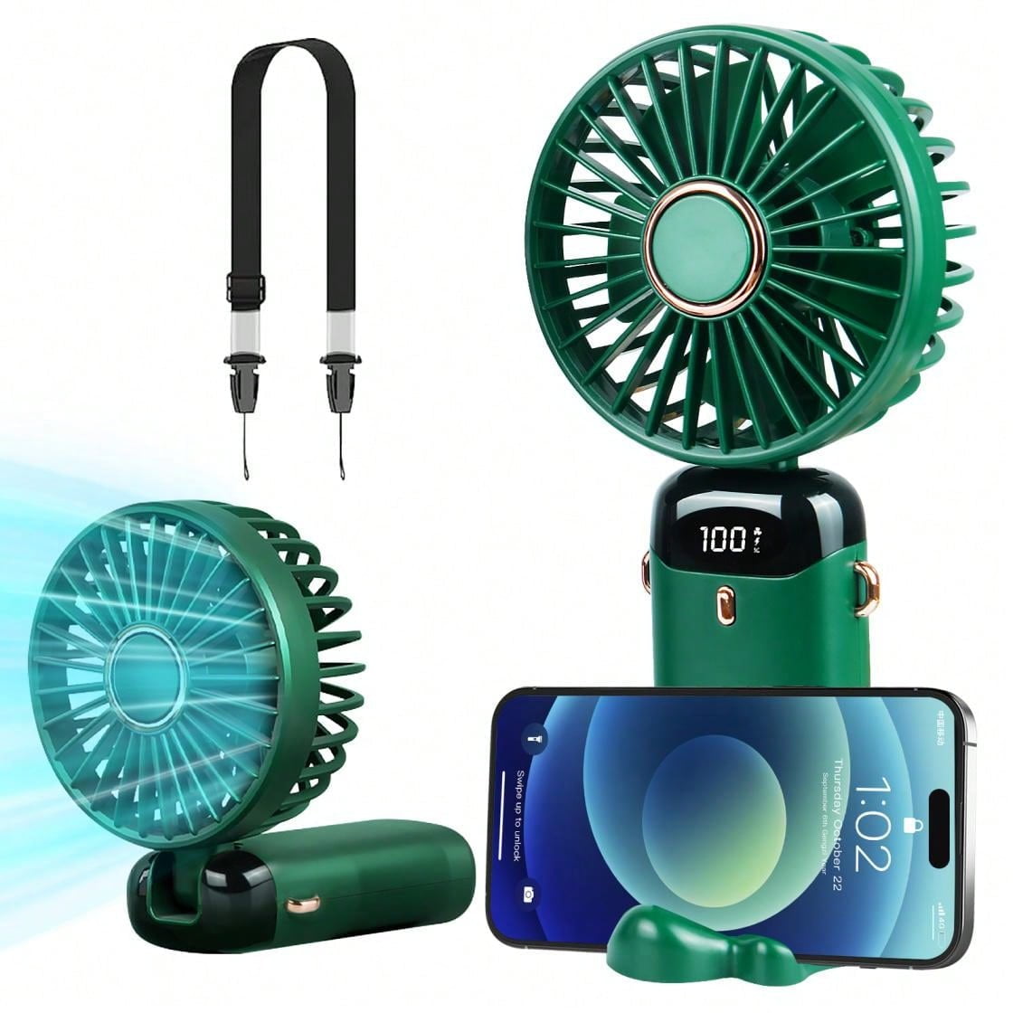 Handheld Fan With 5000 MAh Battery Max 48 Hours Runtime,Pocket Fan ...