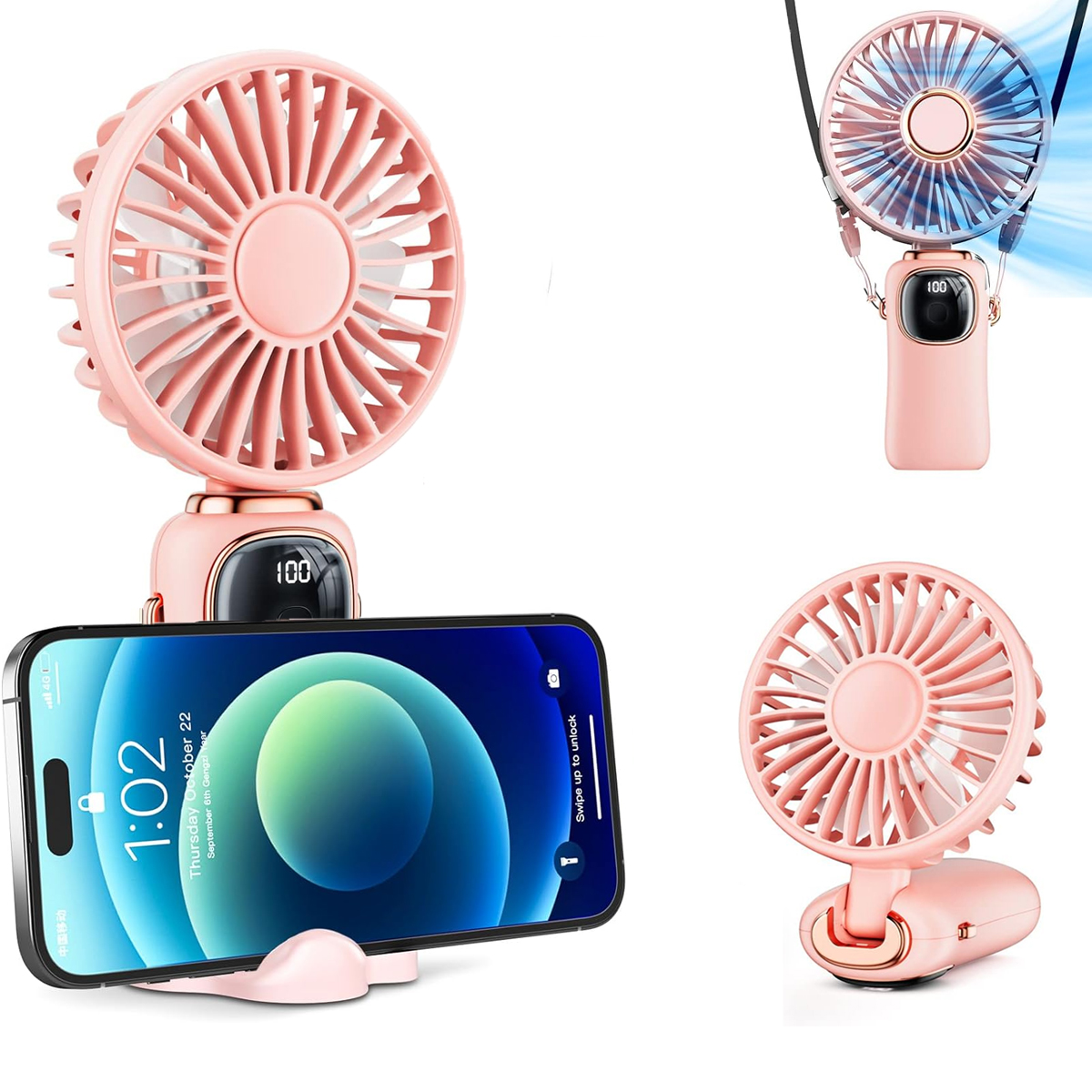 Handheld Fan,4000mAh Portable Fan Mini fan Small Personal Fan with ...