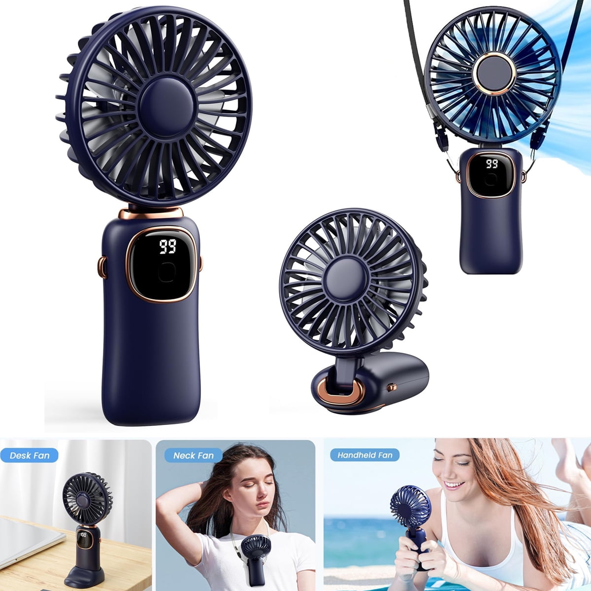 Handheld Fan,4000mAh Portable Fan Mini fan Small Personal Fan with ...