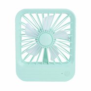 ICQOVD Small USB Tower Fan with LED Light, 3-Speed, 14x10.5cm Portable ...