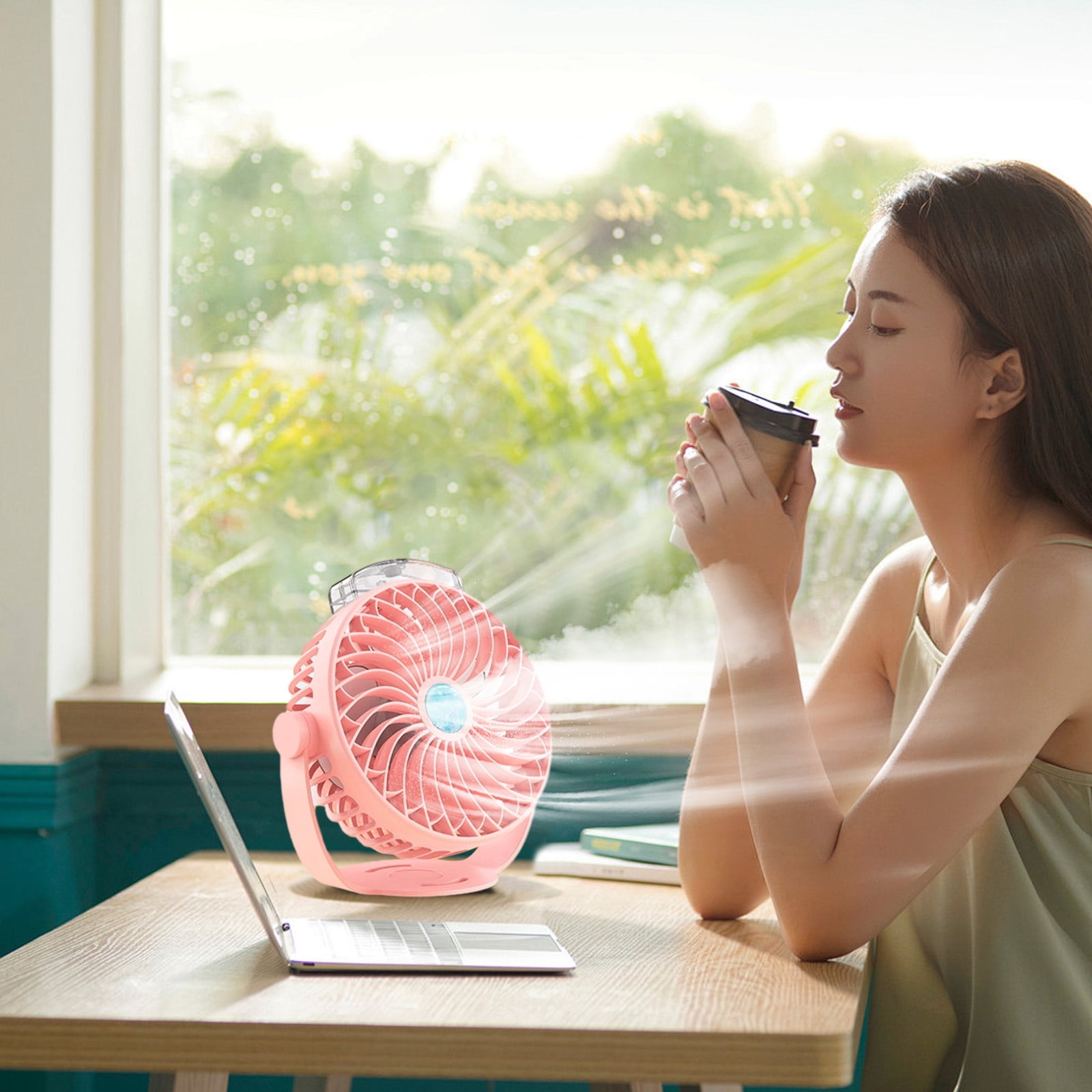 Handheld Fan Desktop Spray Small Fan Hydrating Humidification Fan ...