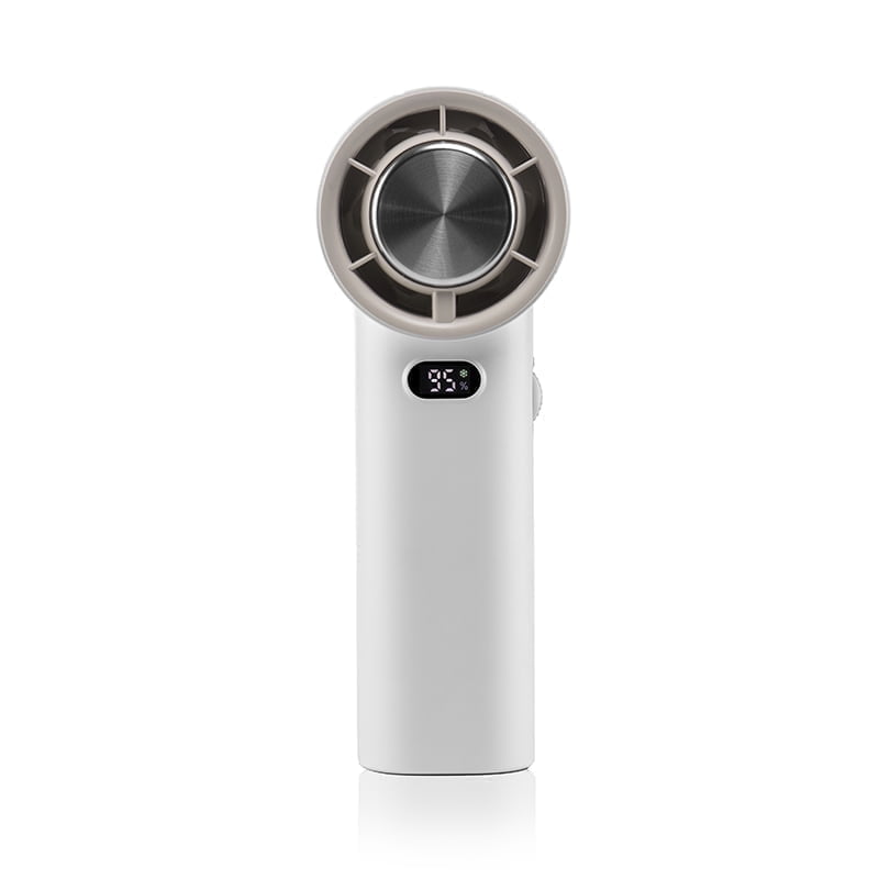 100-Speed White Electric Handheld Fan with 3600mAh Hand Turbo Mini-fan ...