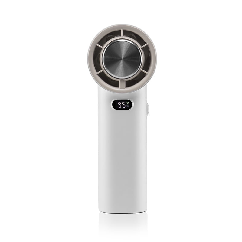 100-Speed White Electric Handheld Fan with 3600mAh Hand Turbo Mini-fan ...