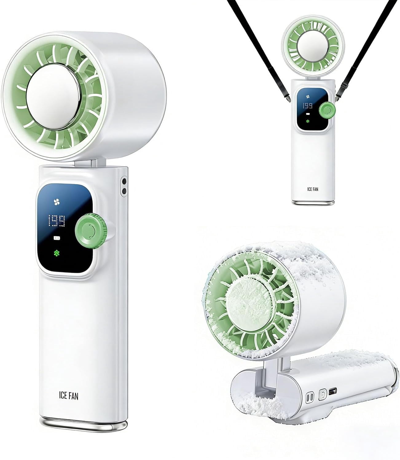 Handheld Fan Ice Cooling 199-Gear Wind Adjustment, Portable Turbo Fan ...