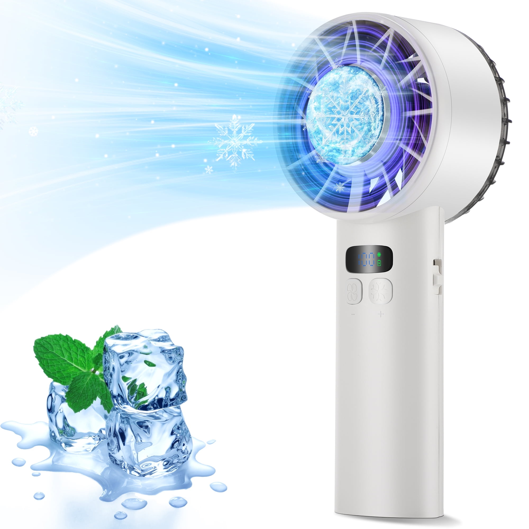 HailiCare Handheld Fan, Ice Cooling, 100-Speed, 5200mAh Rechargeable ...