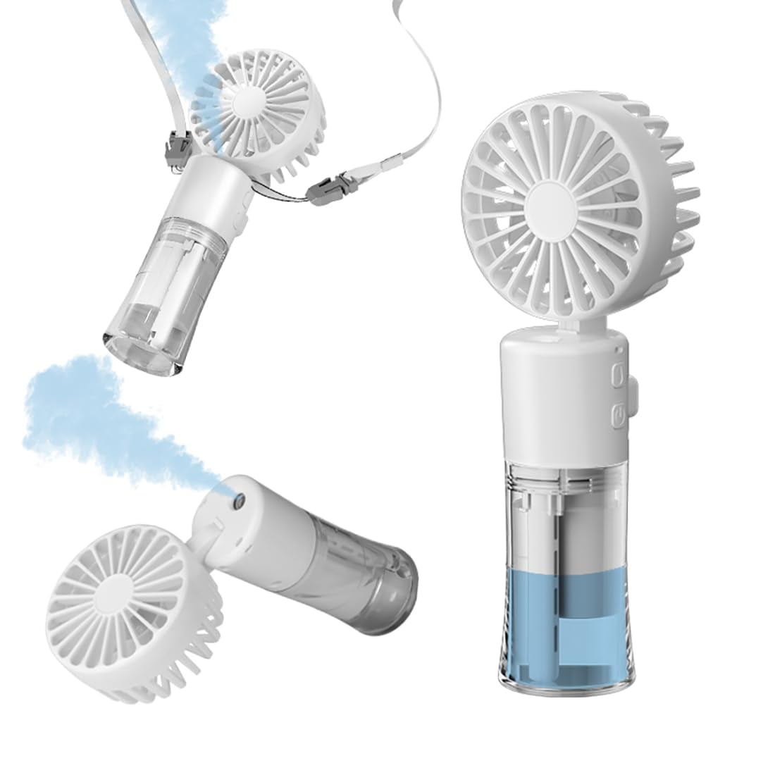 ZSC 4 Speed Handheld Portable Misting Fan, White - Walmart.com