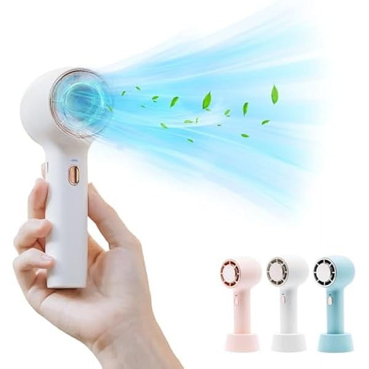 Handheld Fan, Portable Cooling Fan, USB Rechargeable Mini Fan with Base ...