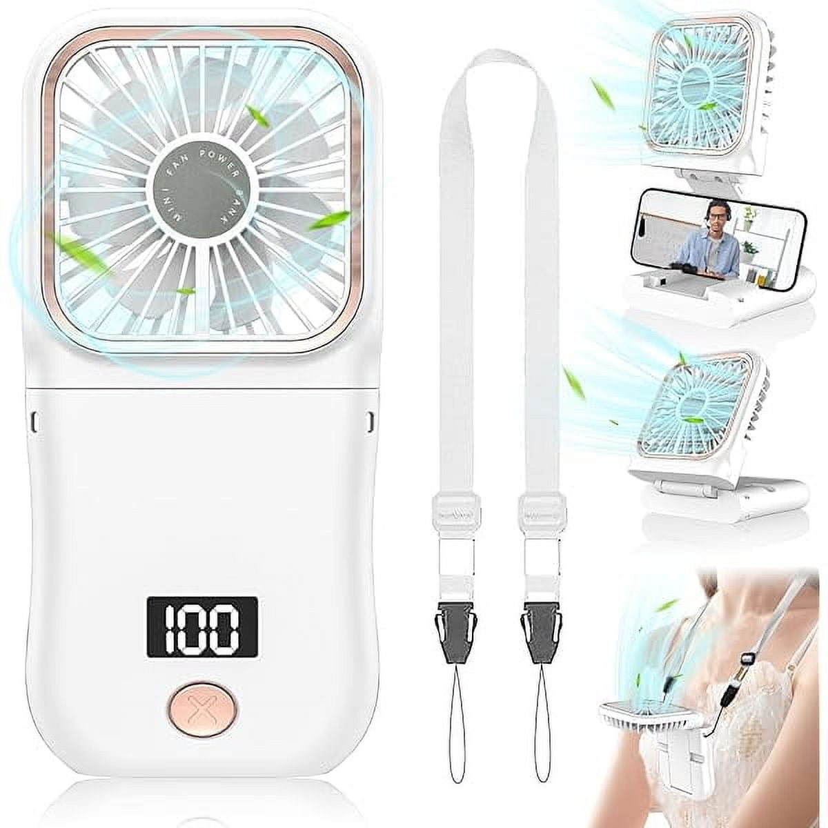 Handheld Fan Rechargeable,Portable Fan Battery Operated Fan with LED ...