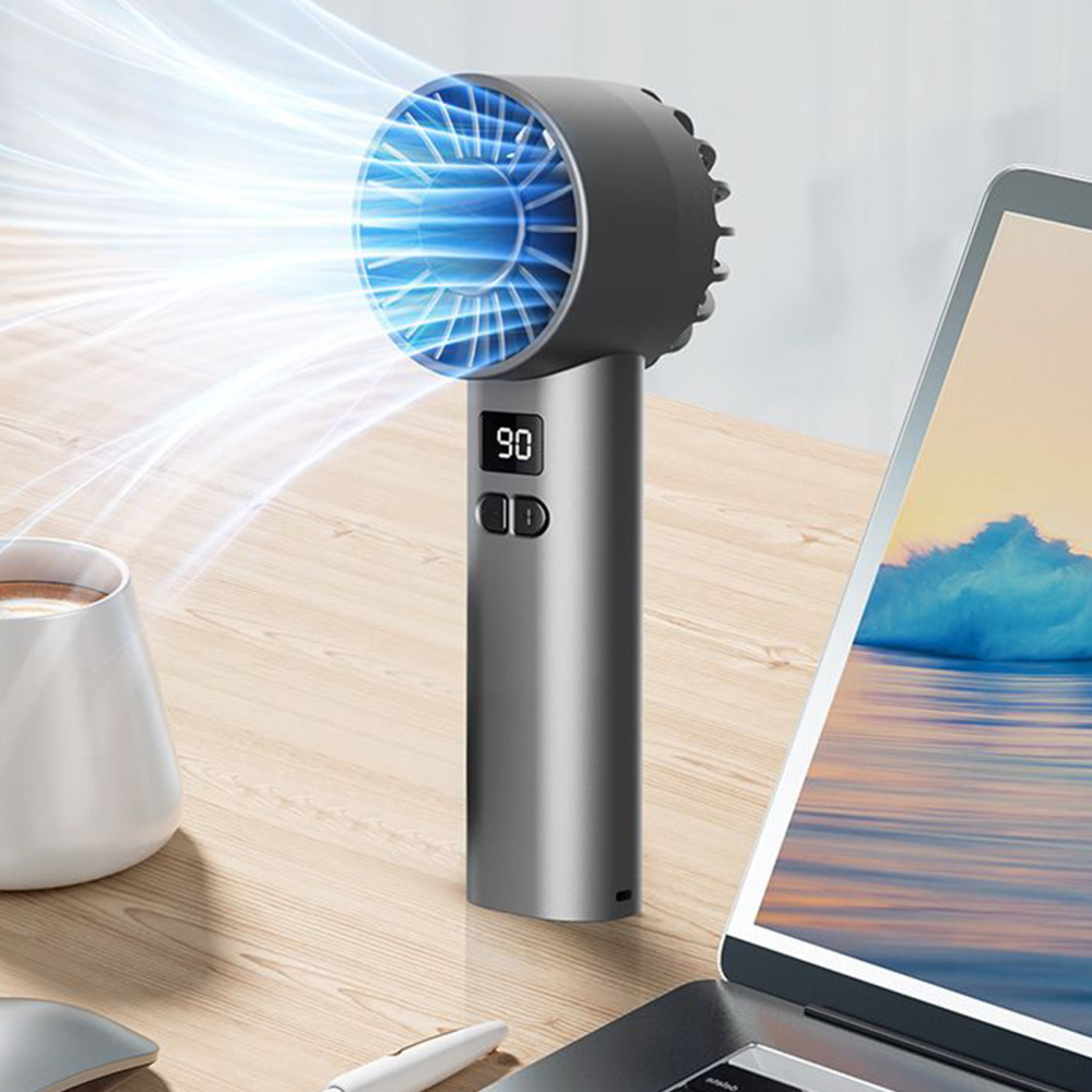 Handheld Fan Rechargeable Small Portable Hand Held Fan Digital Display ...