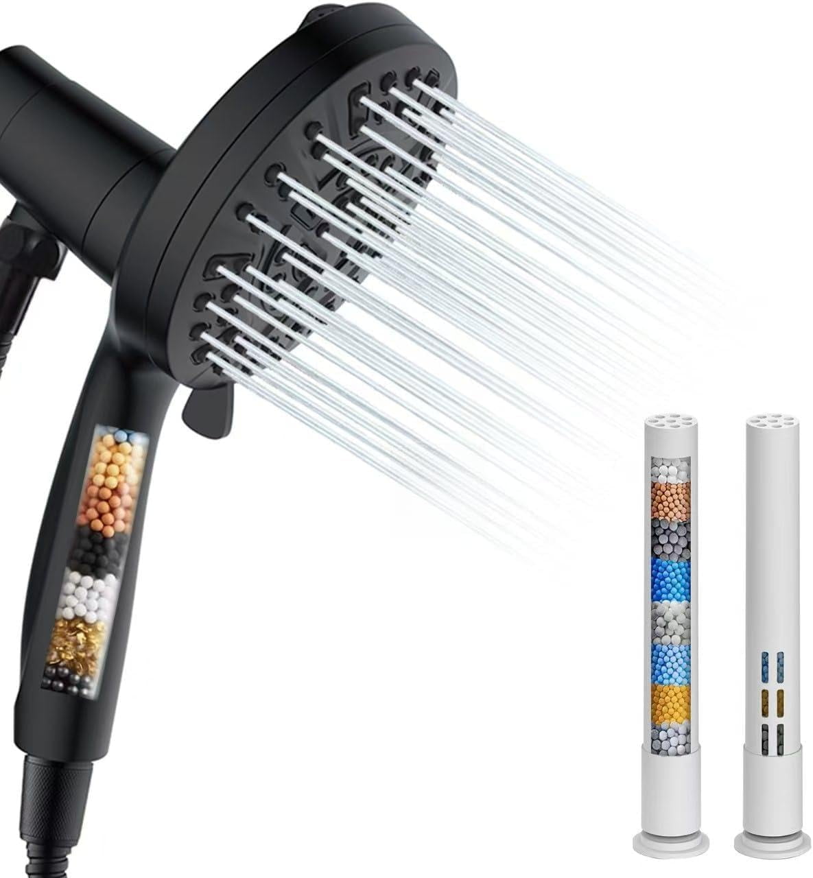 Handheld Filtered Shower Head - 10 Spray Modes High Pressure Shower ...