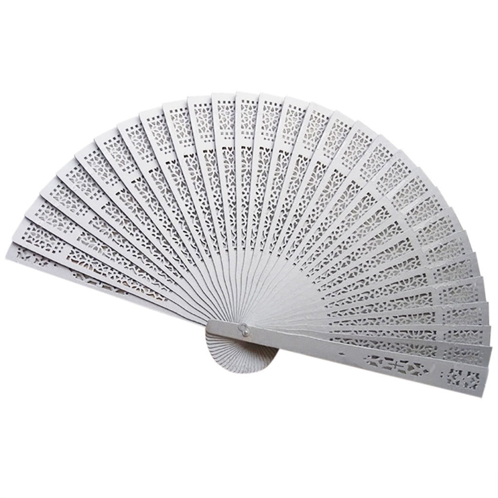Handheld Folding Fan, Sandalwood Carved Wooden Fan 20Cm - Elegant ...