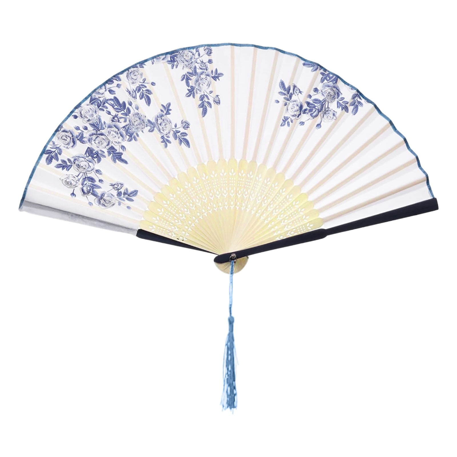 Handheld Folding Fan for Women - Decorative Silk Fan with Bamboo Frame ...