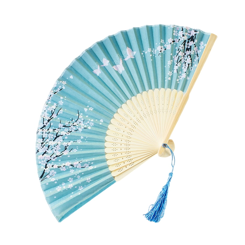 Handheld Folding Fans Silk Bamboo Fans Folding Hand Fans Hand Foldable ...