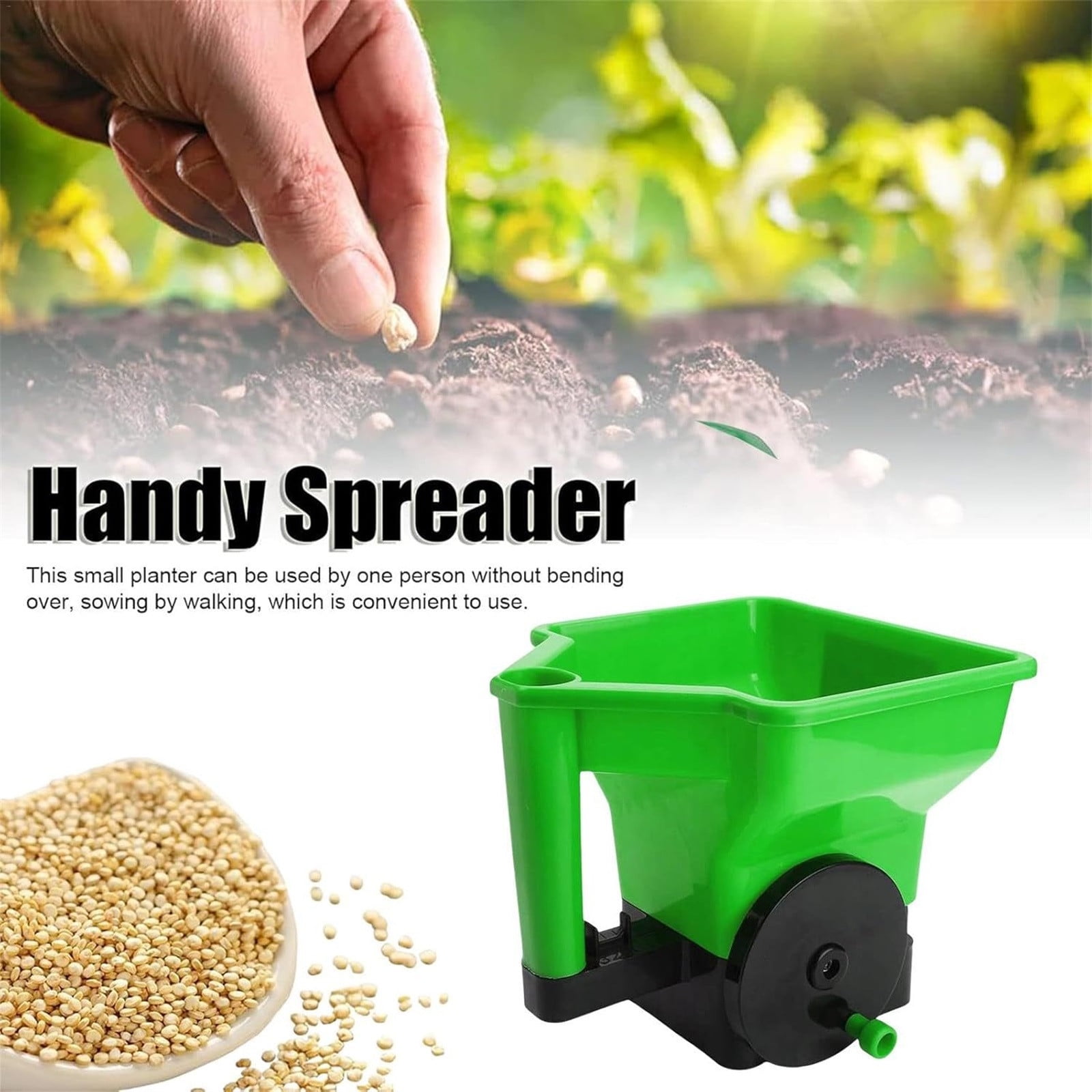 Handheld Grass Seed & Fertilizer Spreader,Portable Manual Garden ...