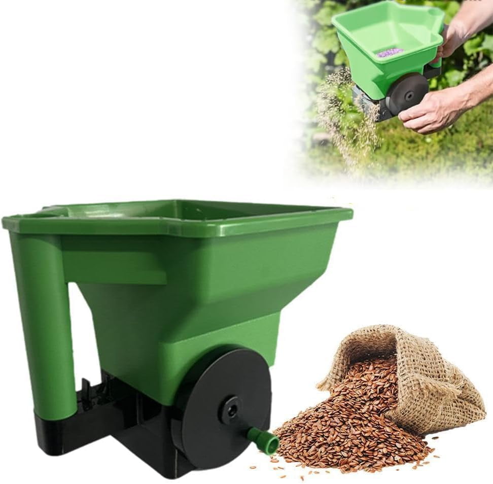 Handheld Grass Seed & Fertilizer Spreader – Portable Manual Lawn and Garden Planting Tool ...