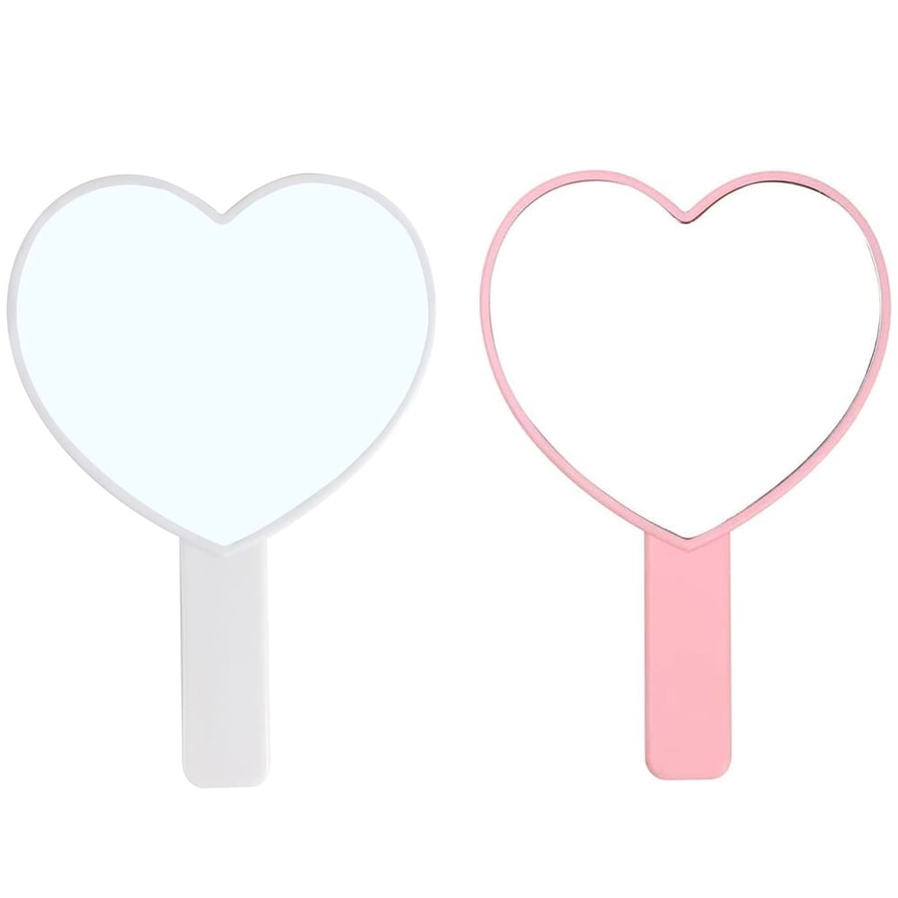 Handheld Heart-Shaped Travel Mirror with Handle for Cosmetics - Walmart.com