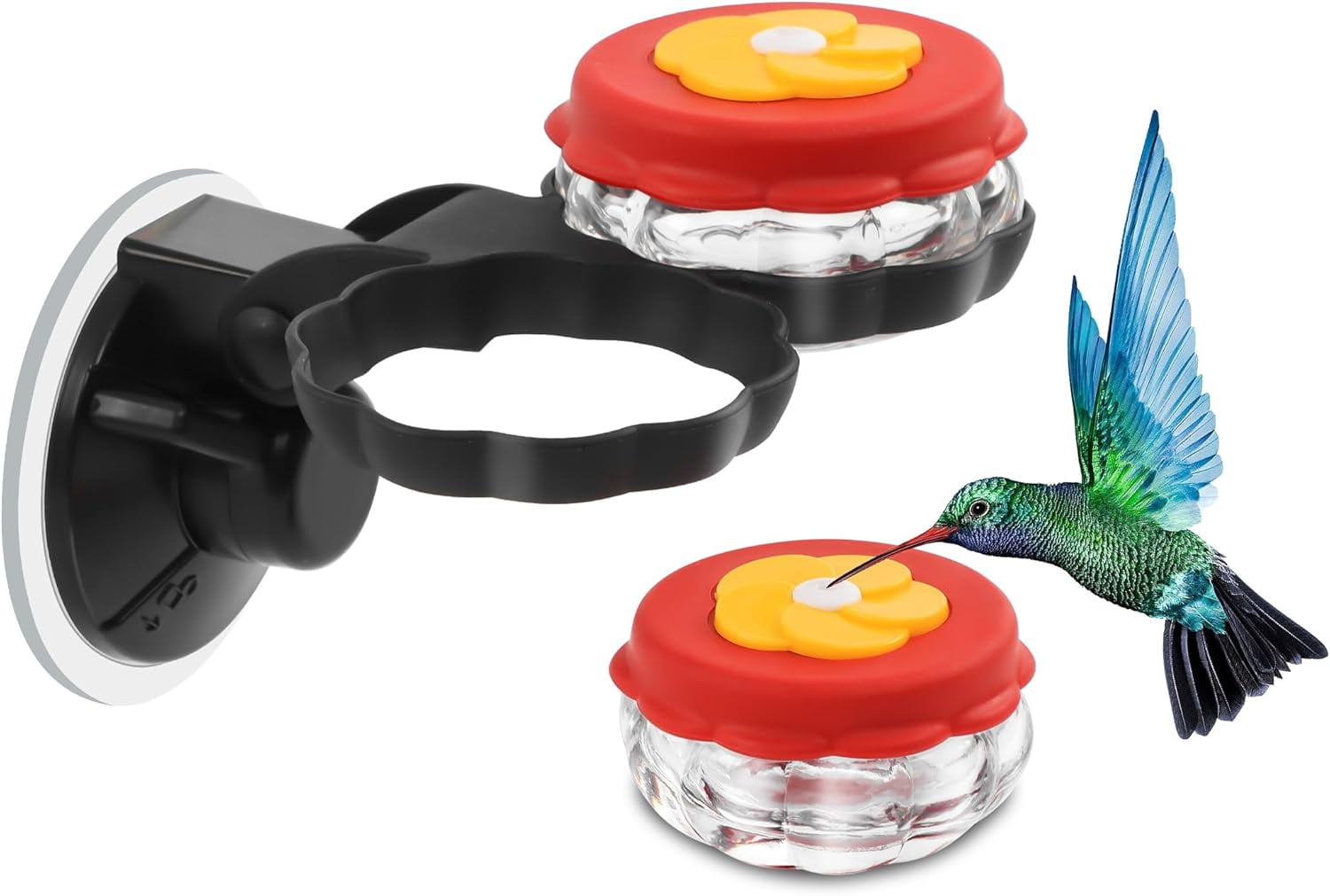 Handheld Hummingbird Feeders (Set of 2) with Window Mount Suction Cup ...