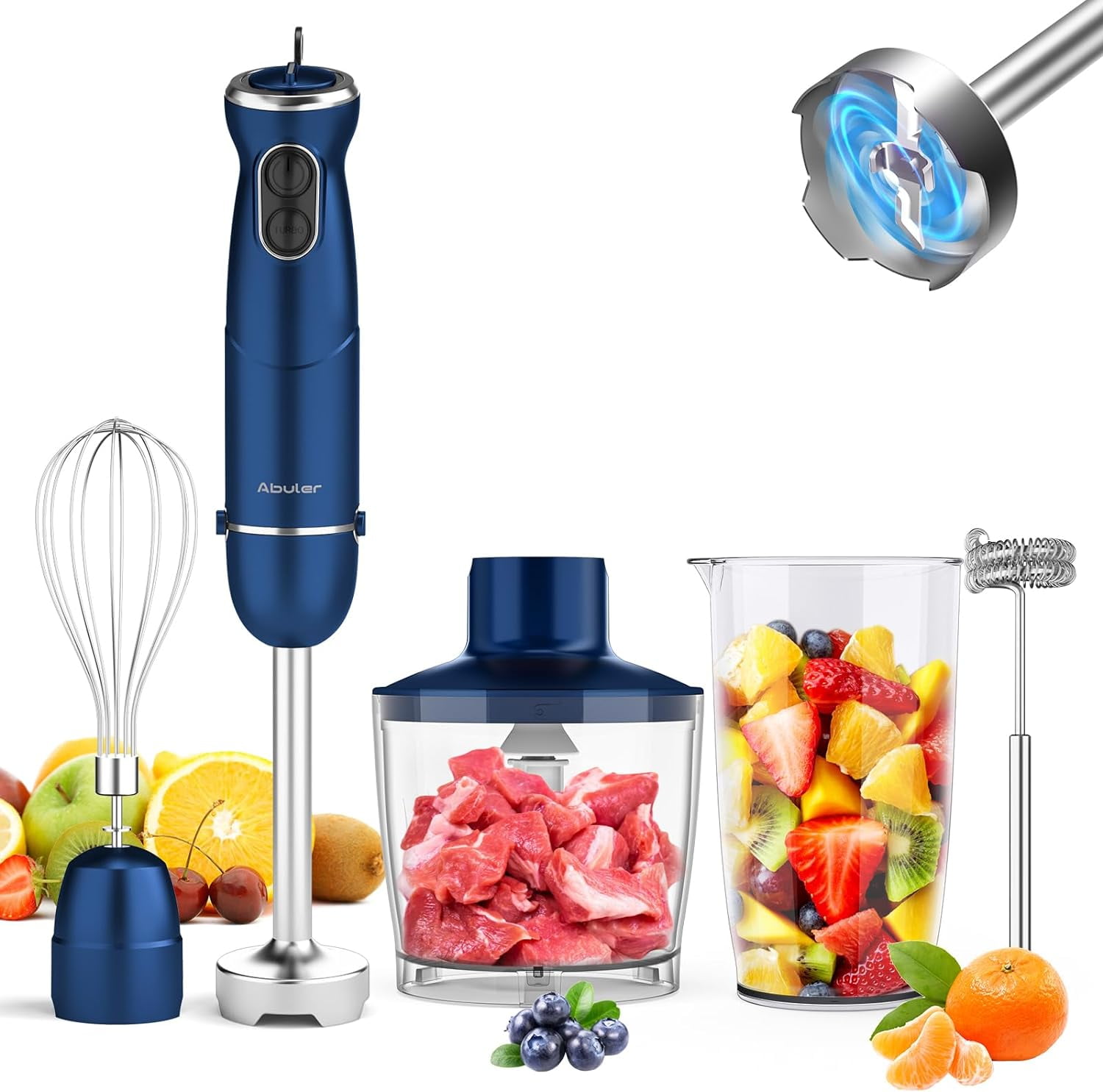 Handheld Immersion Blender, 5 in 1 1000W Hand Mixer Stick with BPA-Free ...