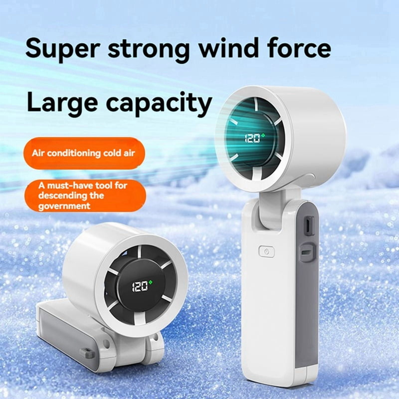 Handheld Infinitely Variable Speed Folding Fan 120 Wind Speeds ...