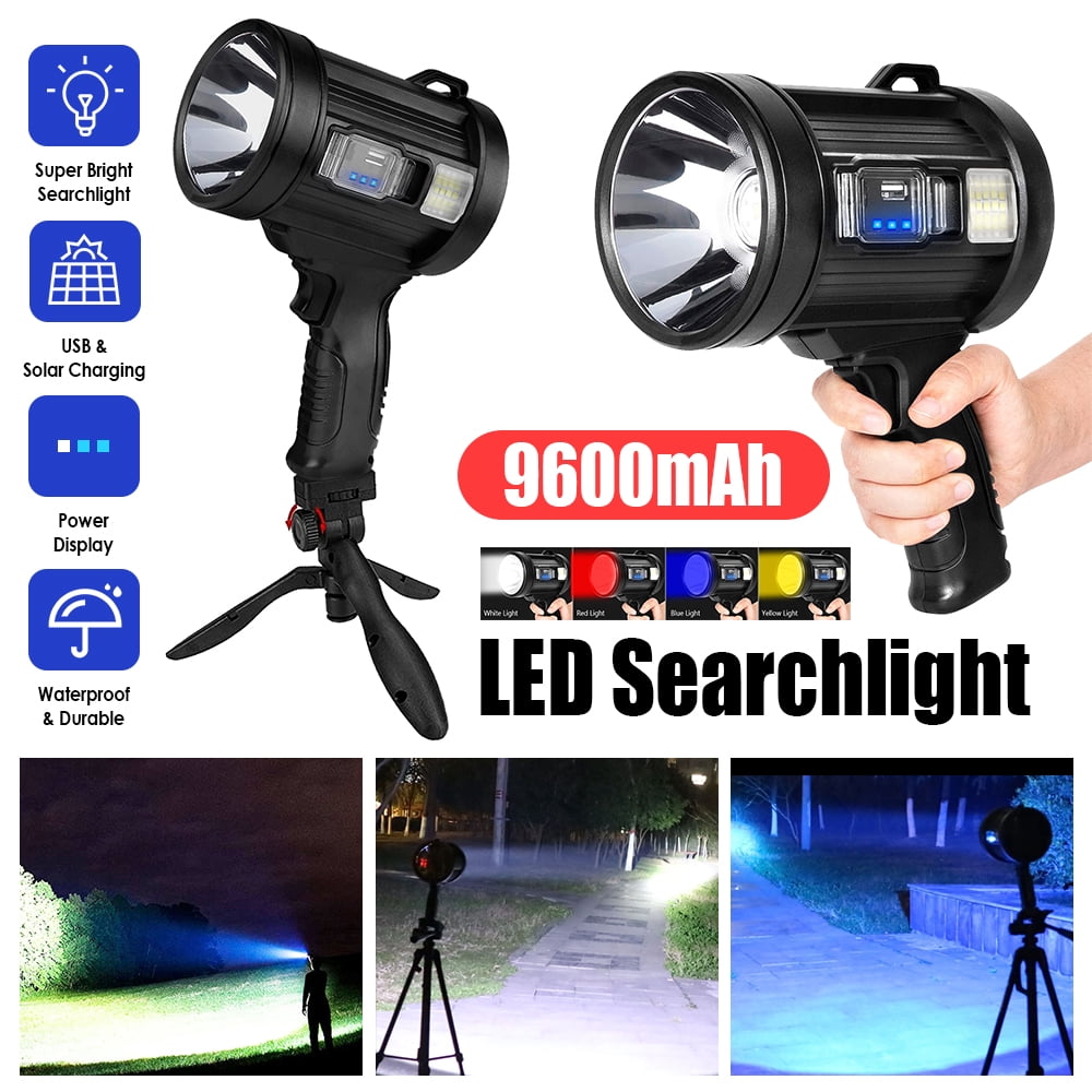Handheld LED High Power Outdoor Solar Camping Searchlight, USB & Solar ...