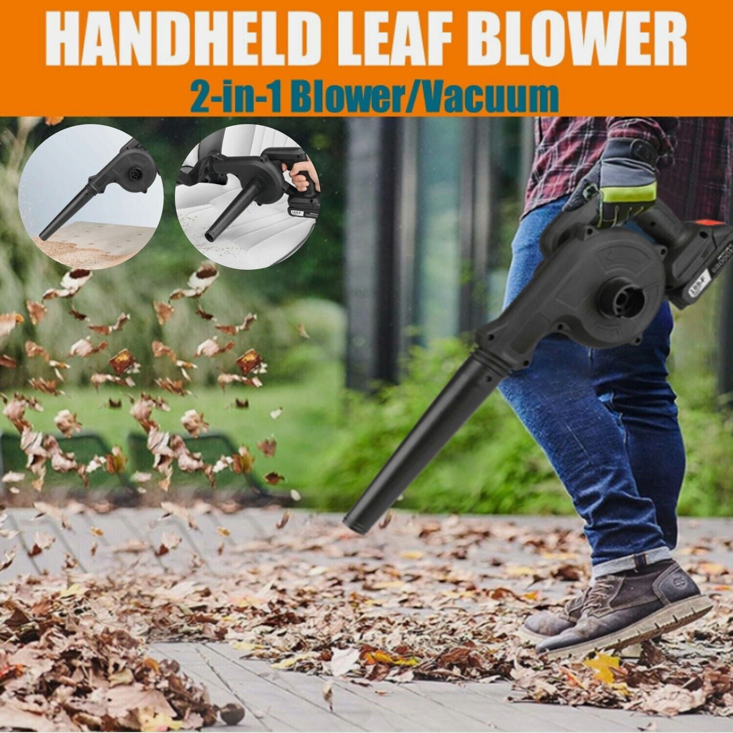 Handheld Leaf Blower 2 in 1 Cordless Blower Vacuum Grass Yard Clean In Outdoor Walmart