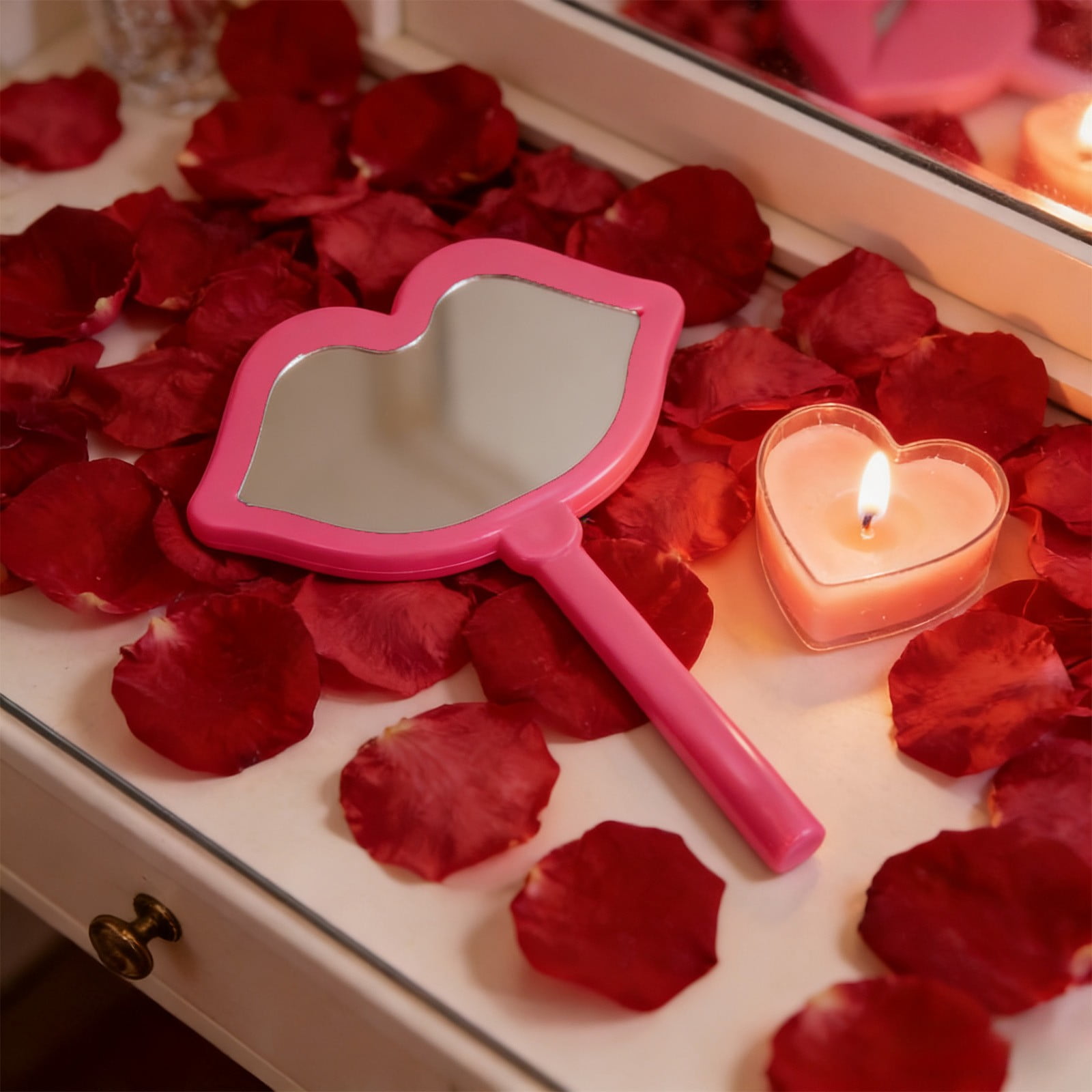 Handheld Lip Shape Mirror,Portable Makeup Mirror,Valentines Day Gift ...