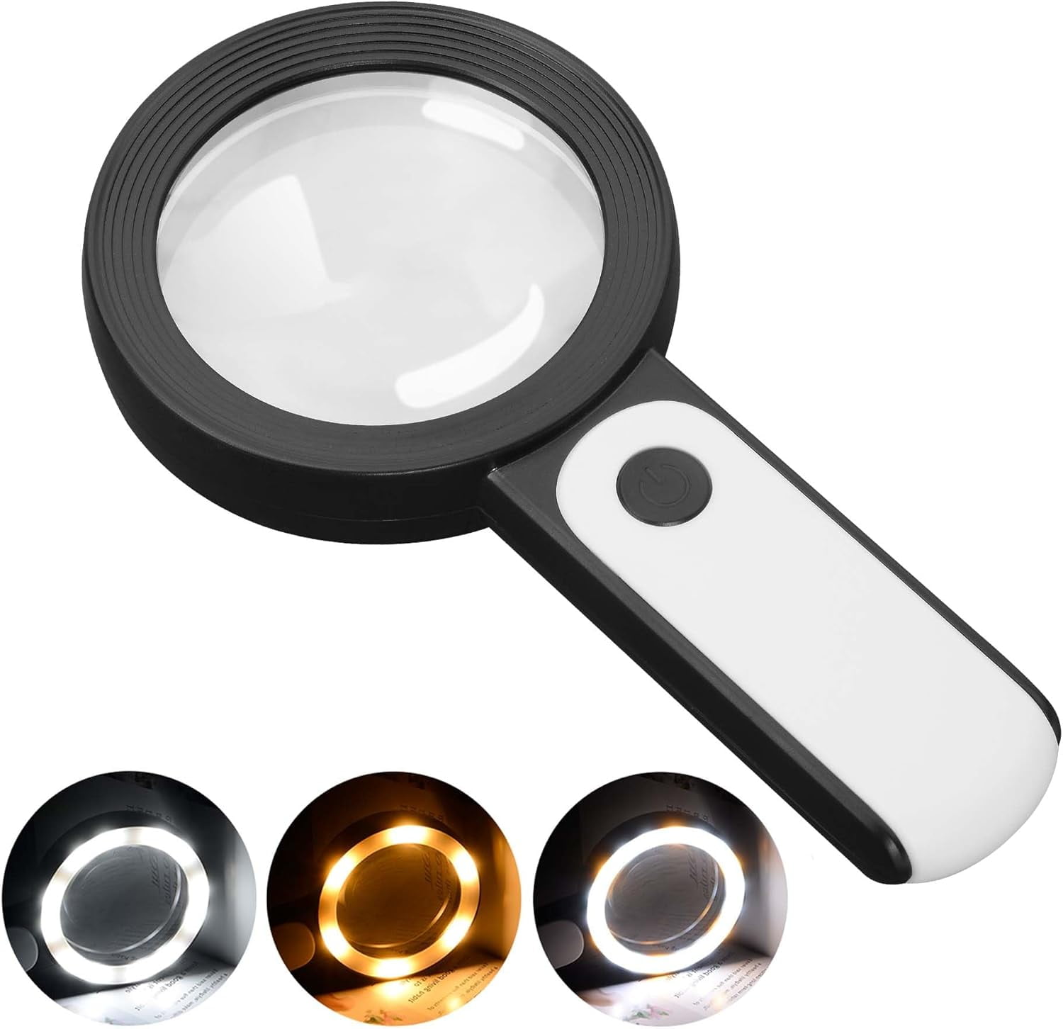 Handheld Magnifying Glass with Light, Large Illuminated Magnifier with ...