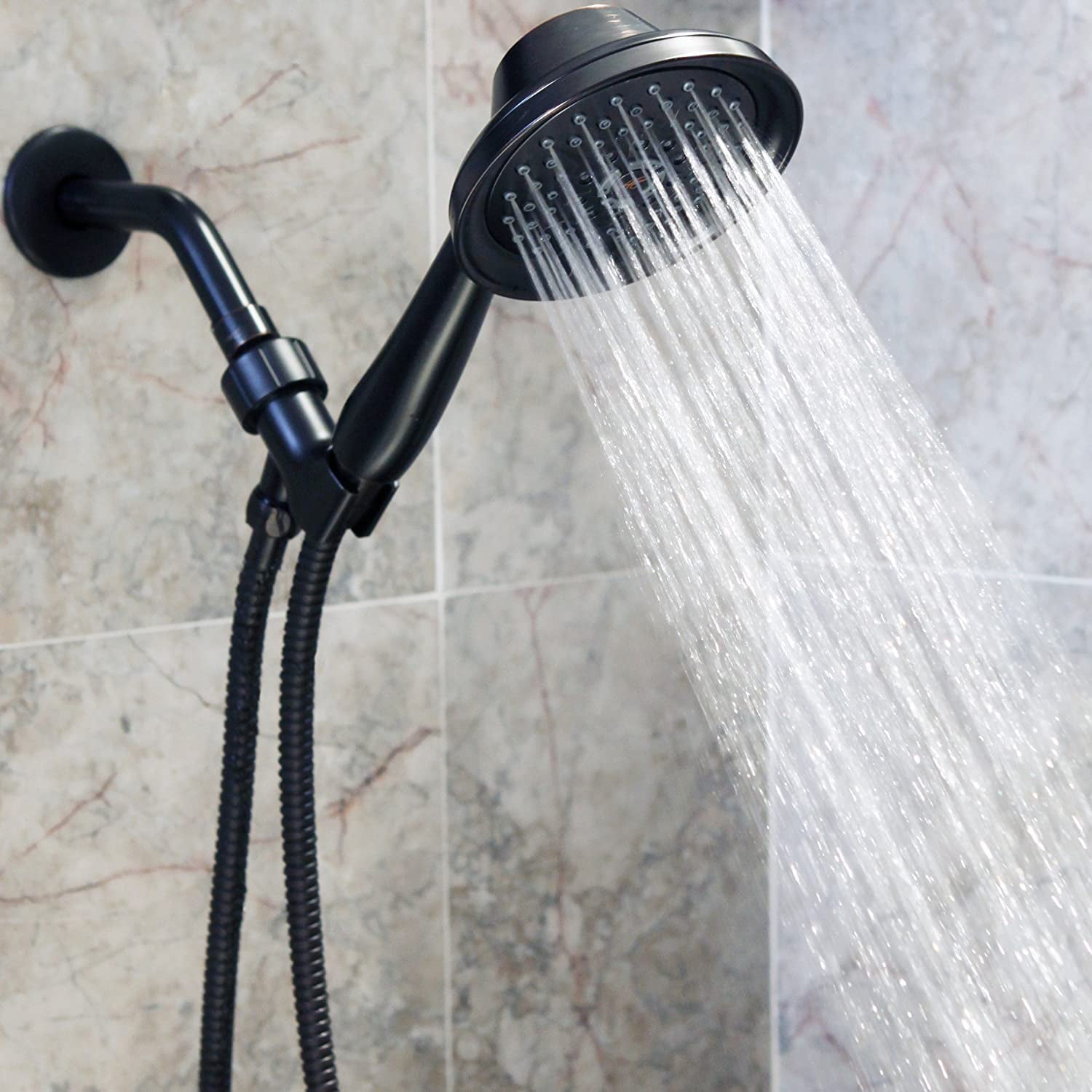 Handheld Massager Shower Head Kit + Arm - High Pressure Massage + Mist ...